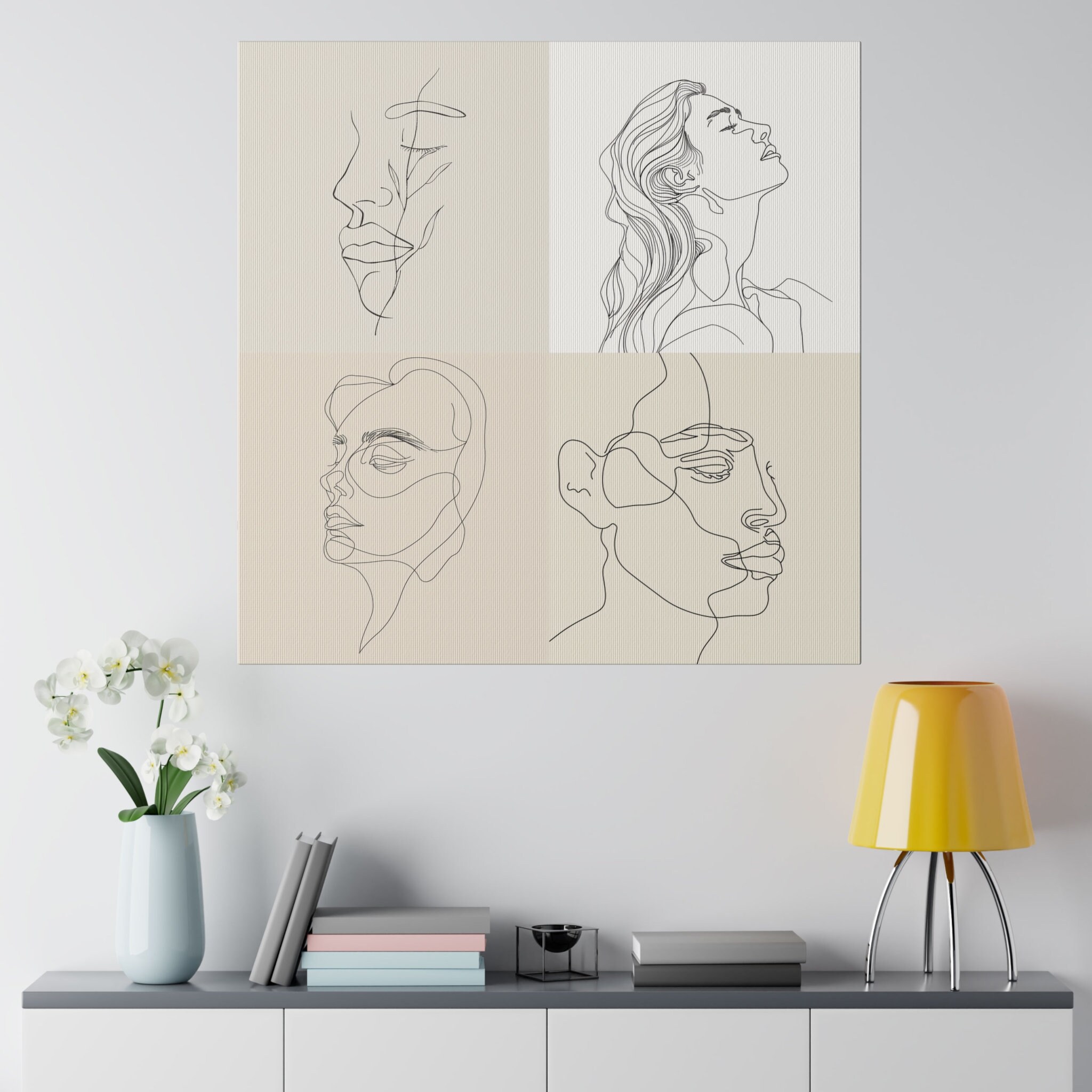 Elegant Minimalistic Line Artwork_matte Canvas, Stretched, 0.75" - Etsy