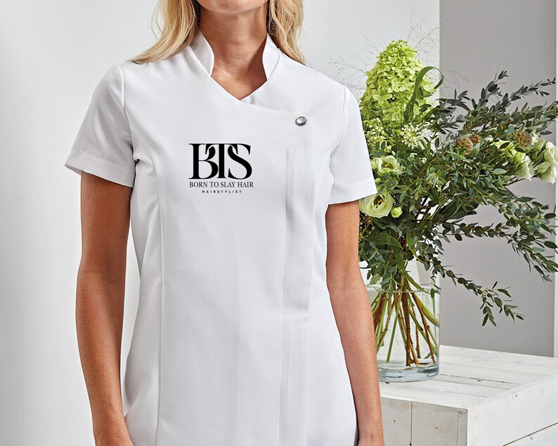 Custom Ladies Tunic, Personalised Saloon Beautician Spa Tunic Uniform ...