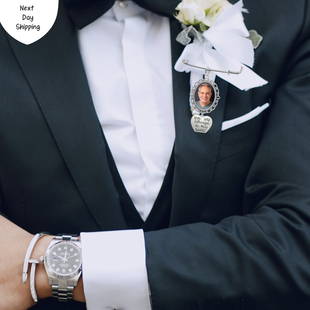 Custom Memorial Photo Lapel Pin: Groom Boutonniere Keepsake - Etsy