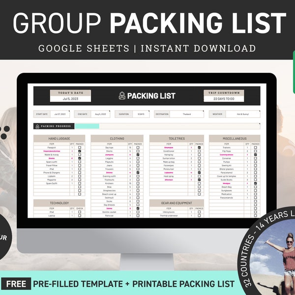 Google Sheet Packing List - Etsy