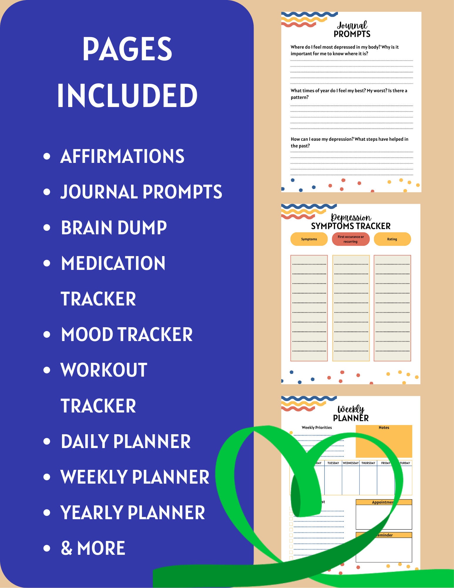 Mental Health Journal, Printable Mental Health Planner, Wellness ...