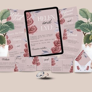 Wedding Invitation Set / Bundle INSTANT DOWNLOAD Template Download DIY ...