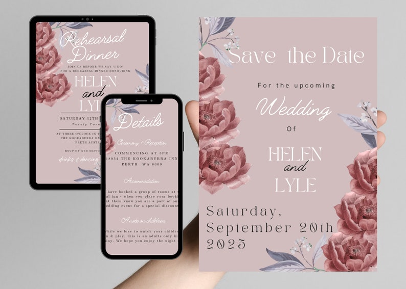 Wedding Invitation Set / Bundle INSTANT DOWNLOAD Template Download DIY ...