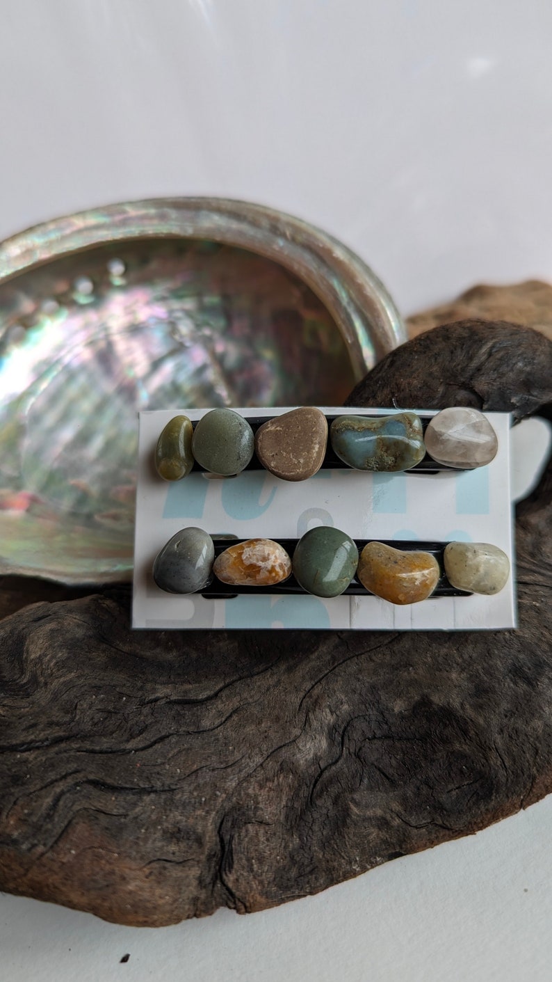 Natural Beauty Beach Stone Hair Clips - Set of 2 - Etsy