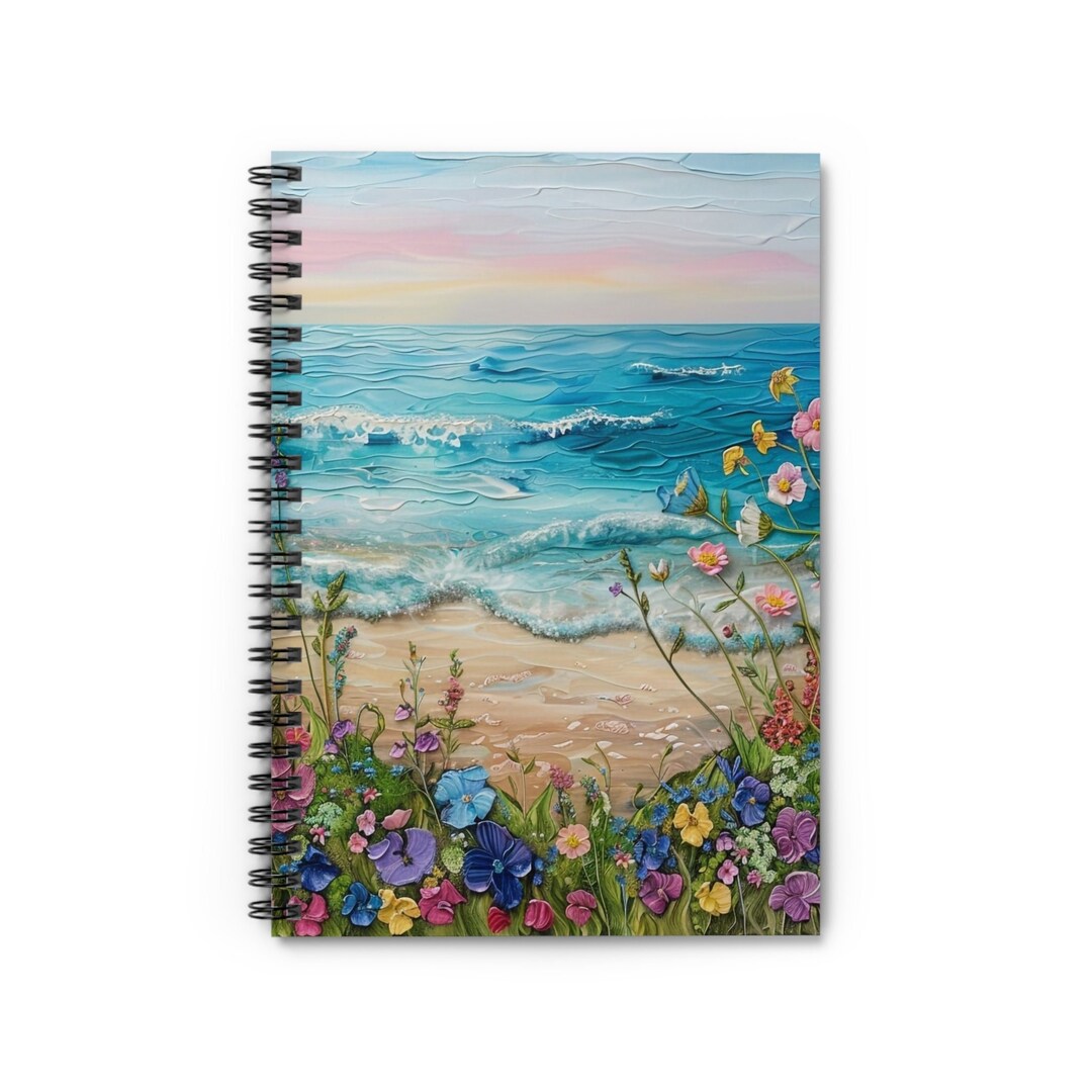 Beautiful Beach Scene Spiral Notebook - Ruled Line Journal Diary ...