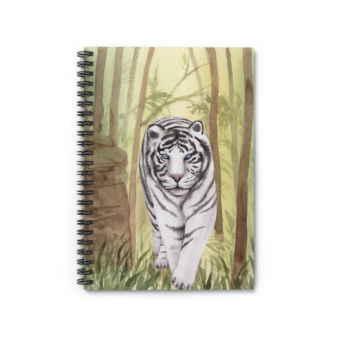 Spiral Notebook White Tiger in Jungle Notebook - Etsy