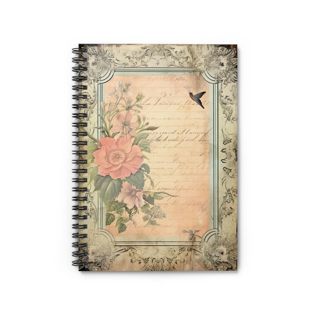 Vintage Spiral Notebook Country Garden - Etsy