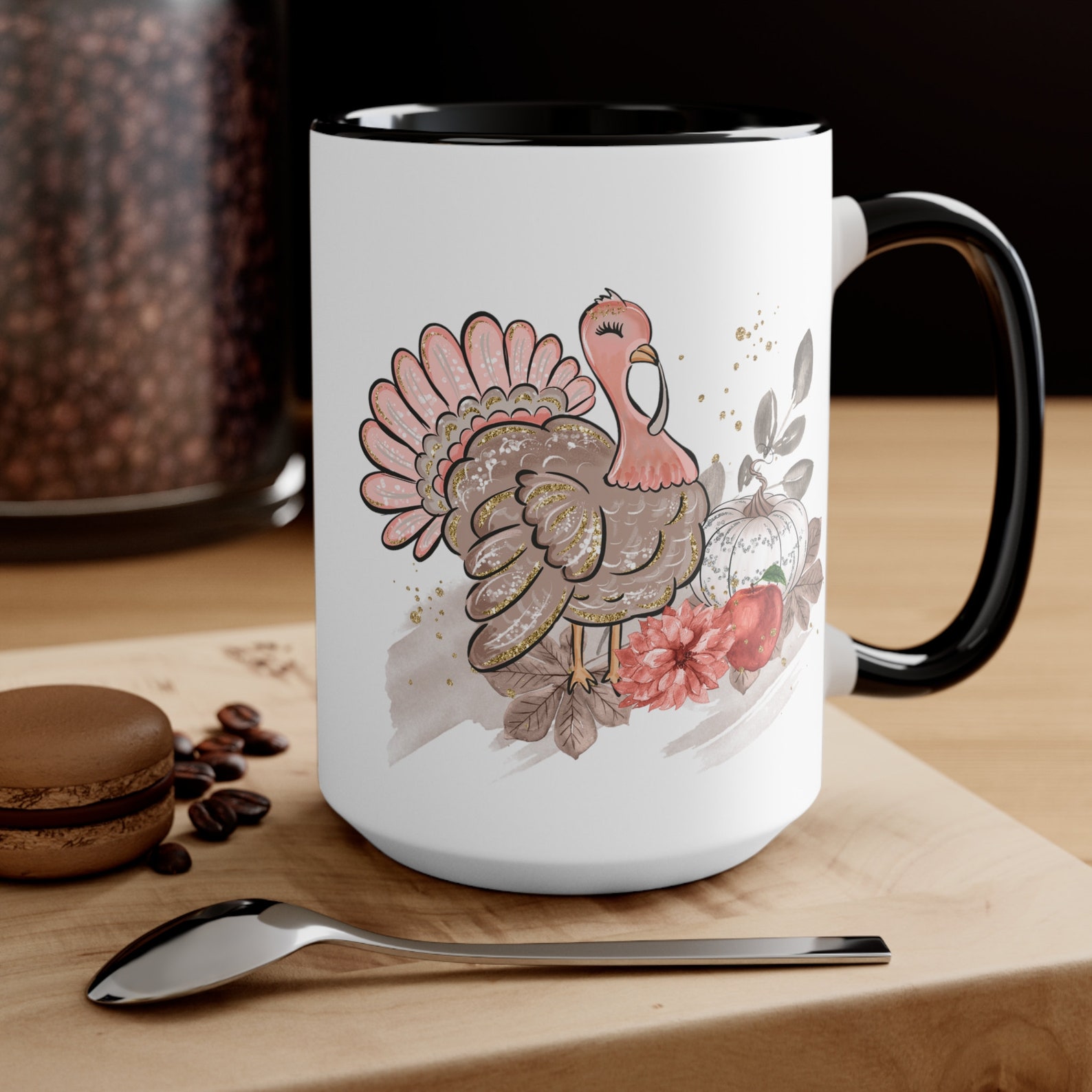 Thanksgiving Mug Pink Turkey so Cute - Etsy