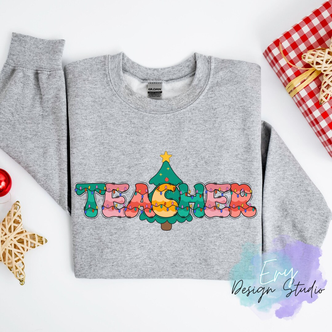 Teacher Christmas Png, Teacher Png, Sublimation Designs, Happy Teacher ...