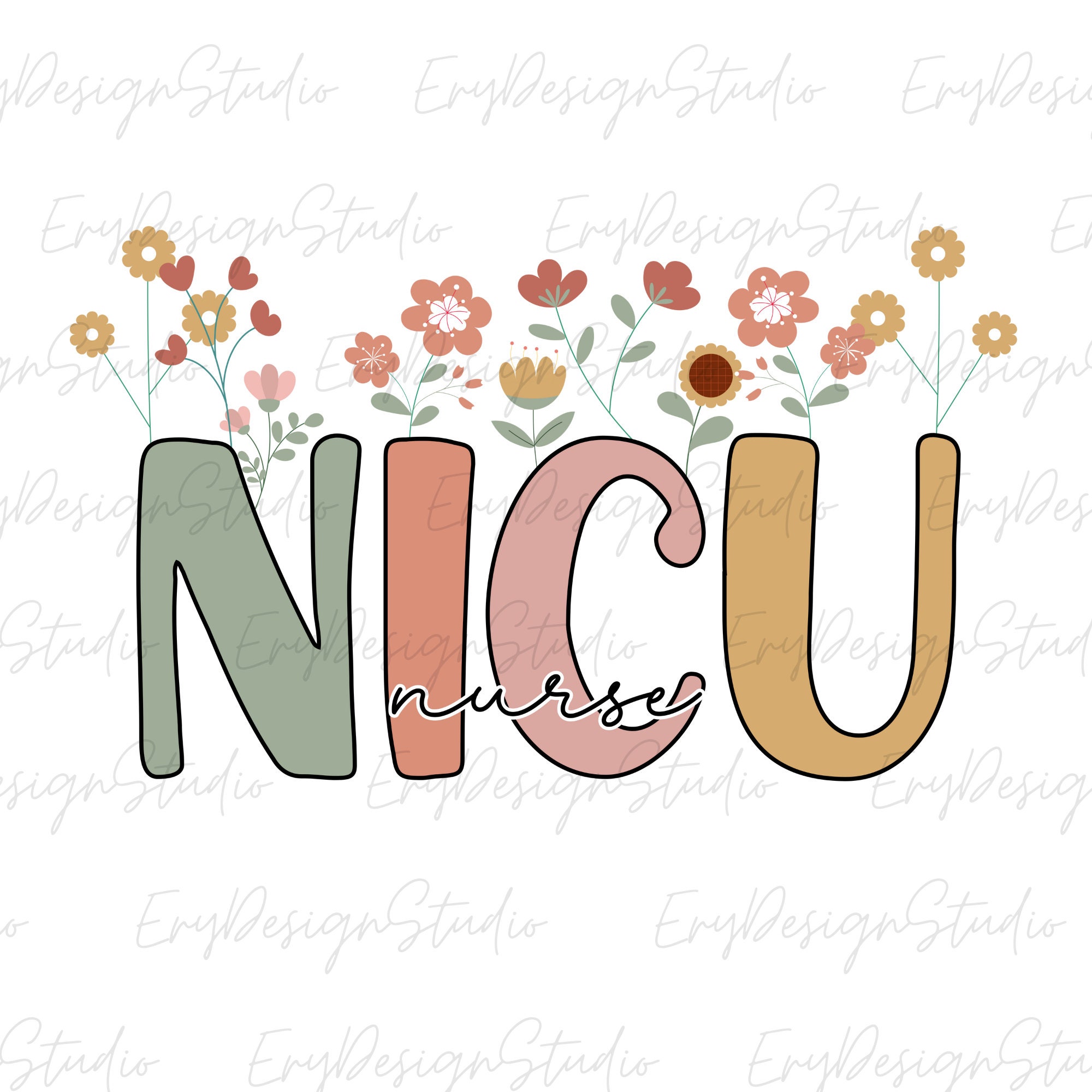 Nurse Nicu Png, Sublimation Designs, Nurse Nicu Wildflowers Png, Nurse ...