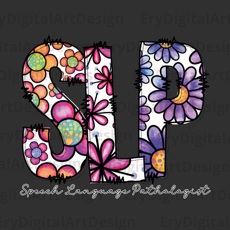 SLP Wildflowers Png, Sublimation Designs, Speech Language Pathologist ...