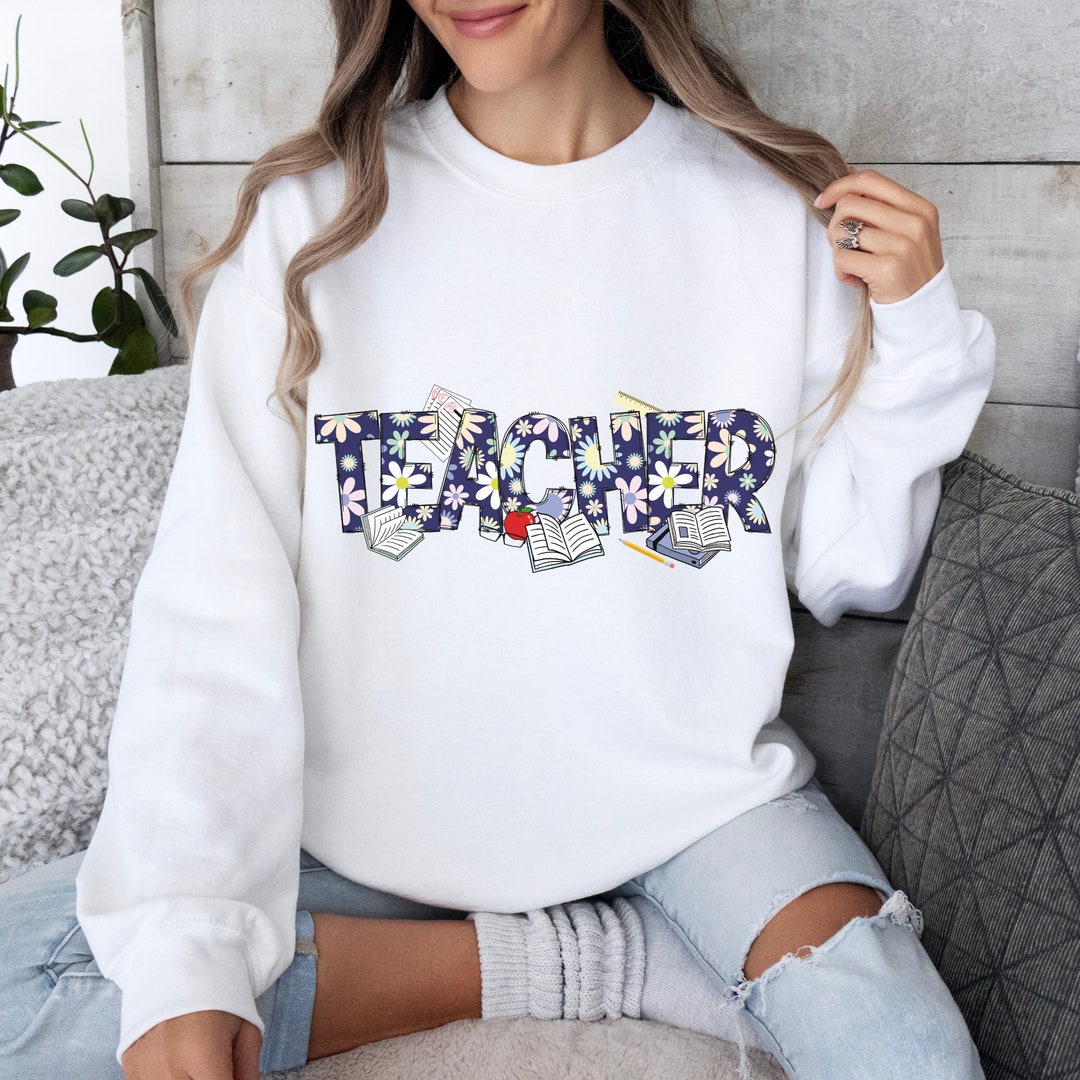 Teacher Spring PNG, Floral Teacher Shirt Design, Cute Teacher ...