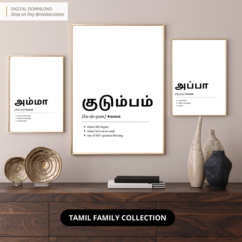 Tamil Family Definition DIGITAL Print Tamil Father - Etsy