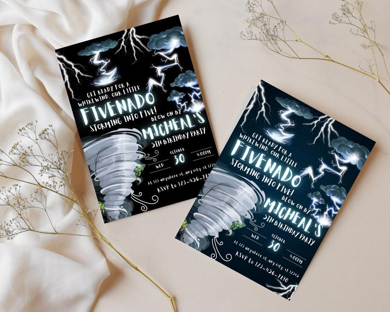 Editable Tornado Birthday Party Invitation Template / Tornado Party ...