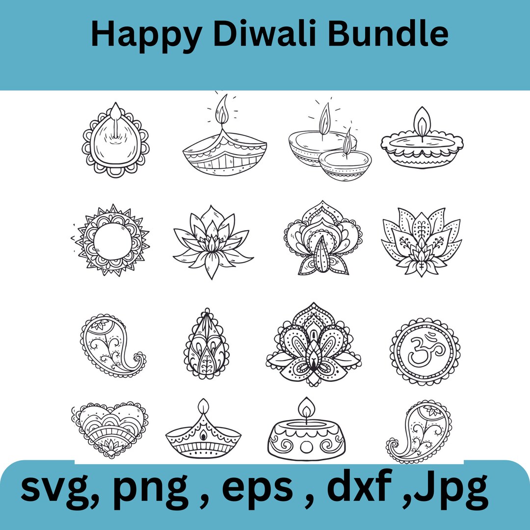 Happy Diwali Svg Diwali Svg Diwali Vector Art Candle Svg Diwali Icon ...