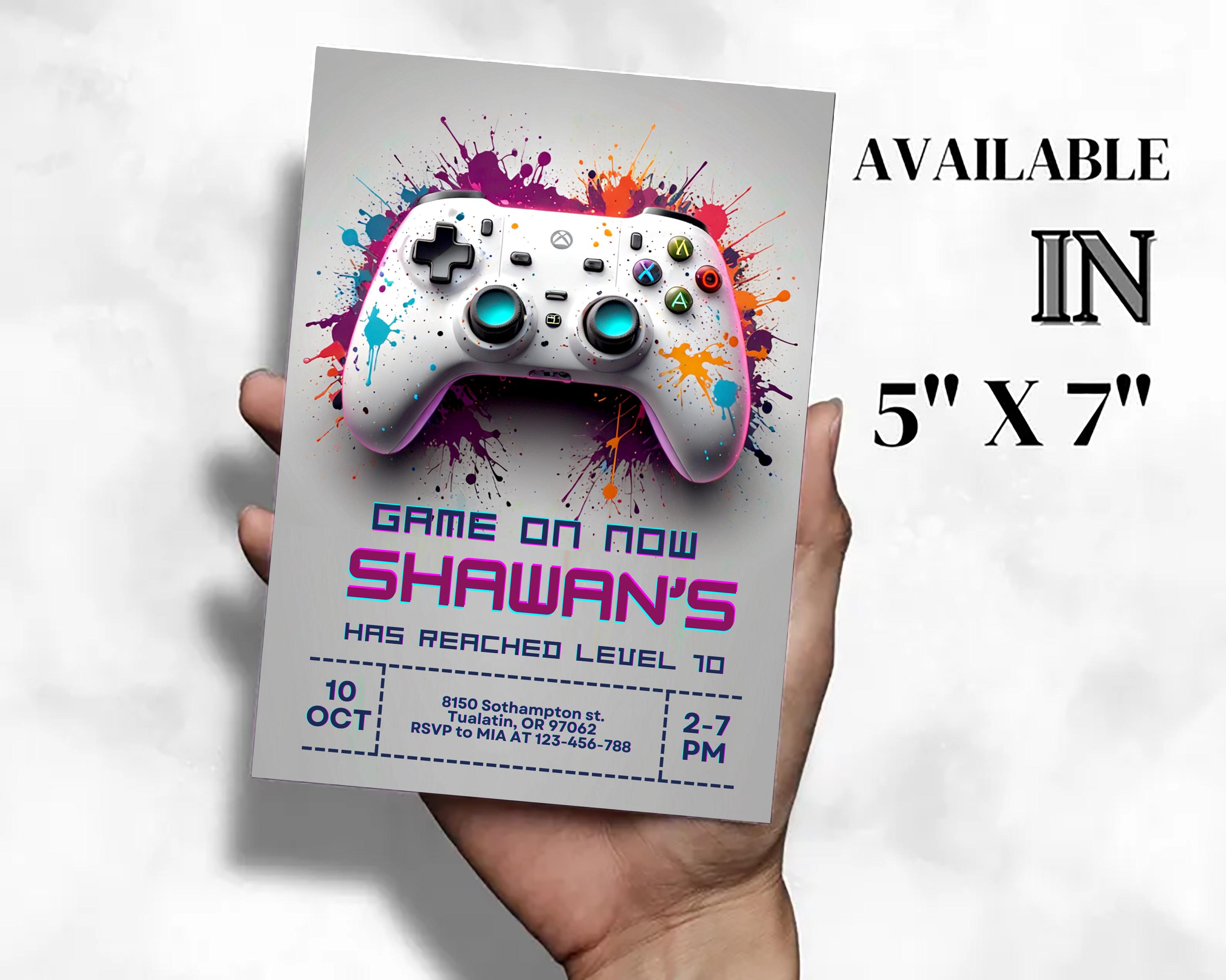 Editable Game on Invitation, Video Game Invitation Template, Video Game ...