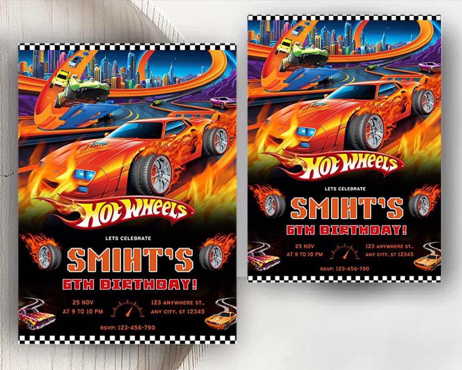 Editable Hot Cars Invitation, Hot Wheels Invitation, Hot Race Cars ...