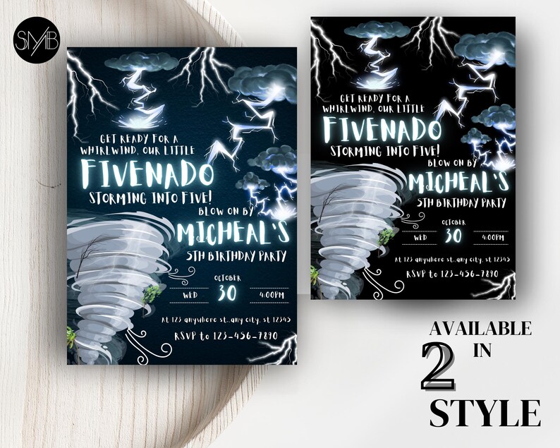Editable Tornado Birthday Party Invitation Template / Tornado Party ...