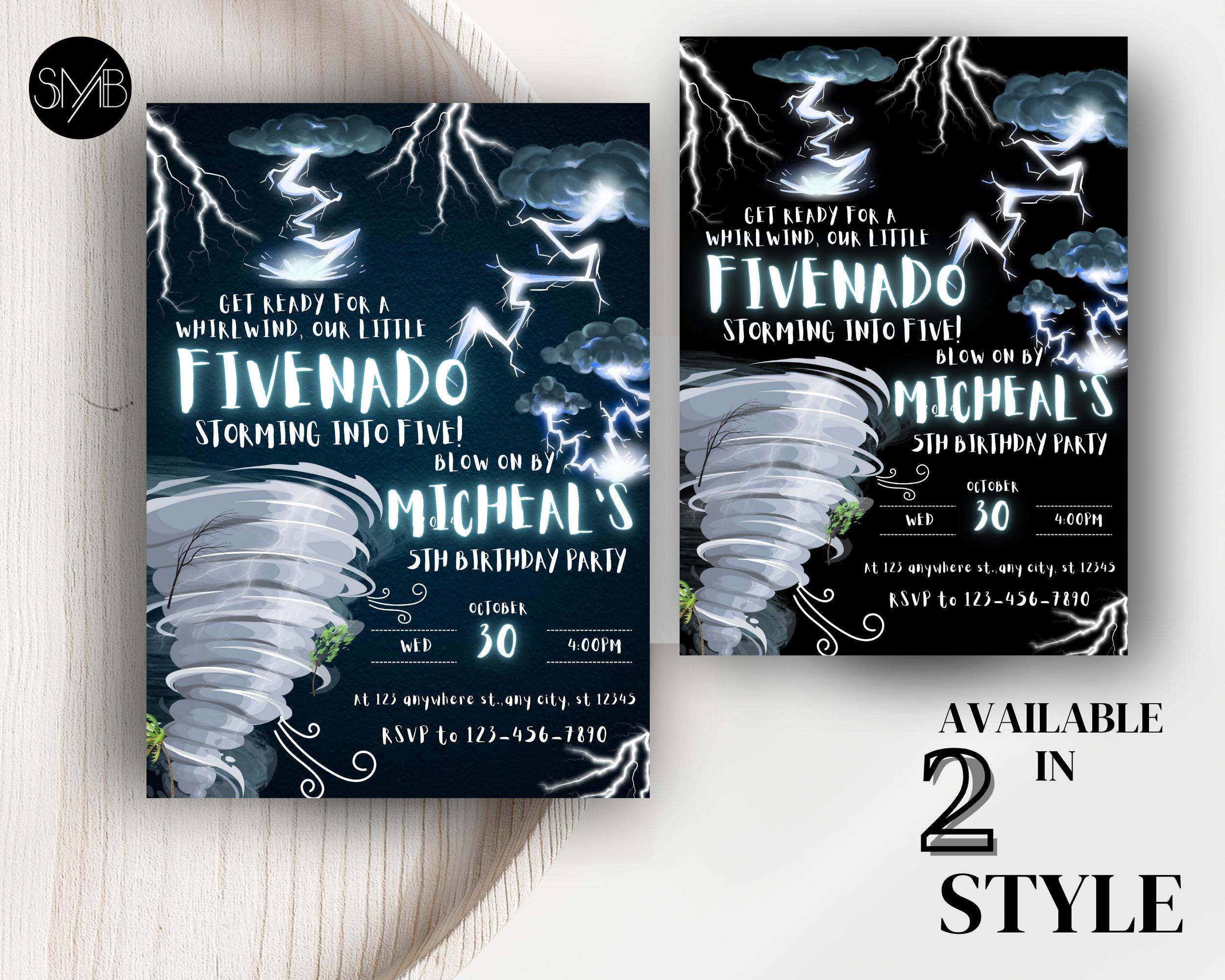 Editable Tornado Birthday Party Invitation Template / Tornado Party ...