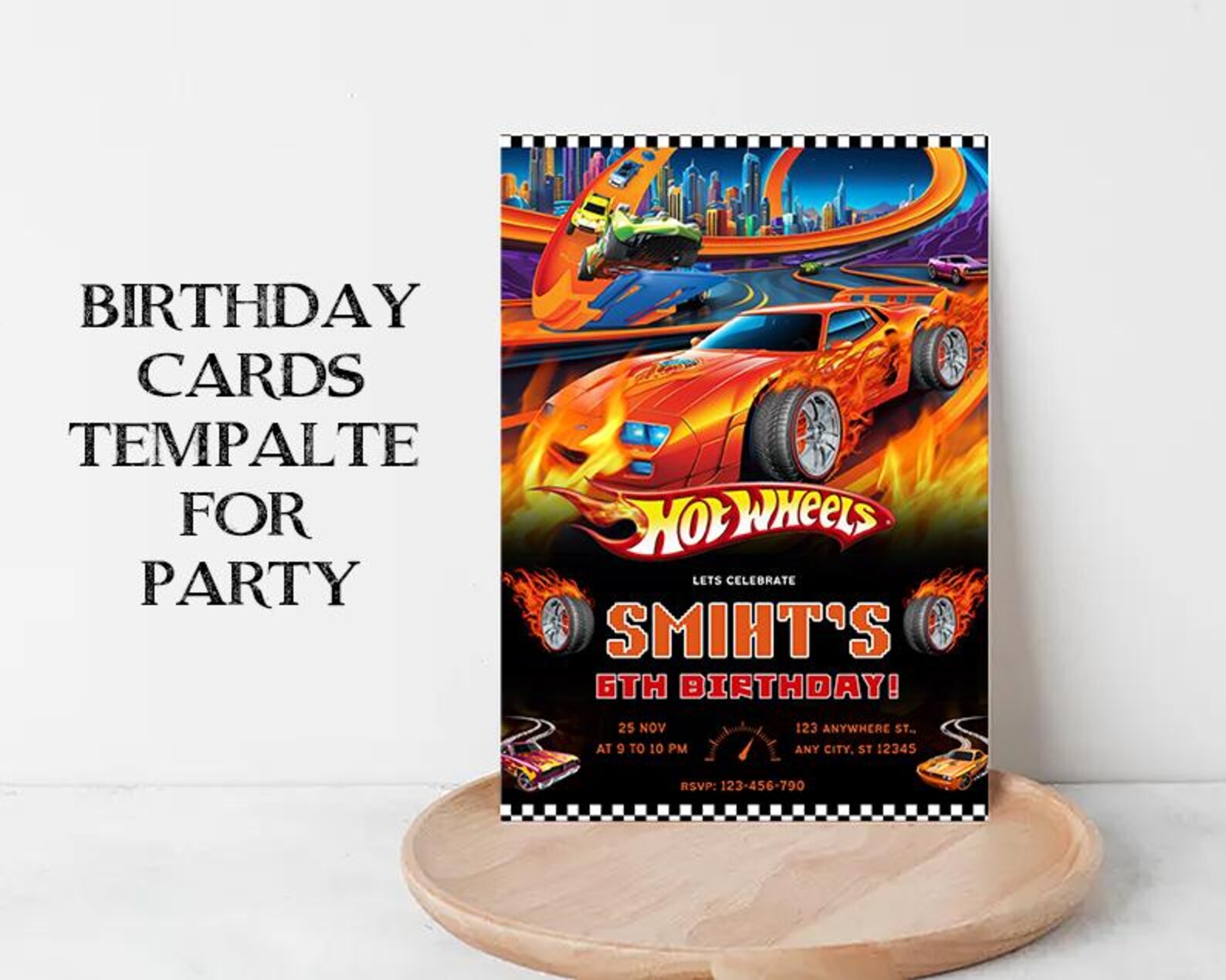 Editable Hot Cars Invitation, Hot Wheels Invitation, Hot Race Cars ...