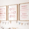 Pink Alphabet and Numbers Posters | Set of 2 Educational Prints ...
