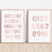 Pink Alphabet and Numbers Posters | Set of 2 Educational Prints ...