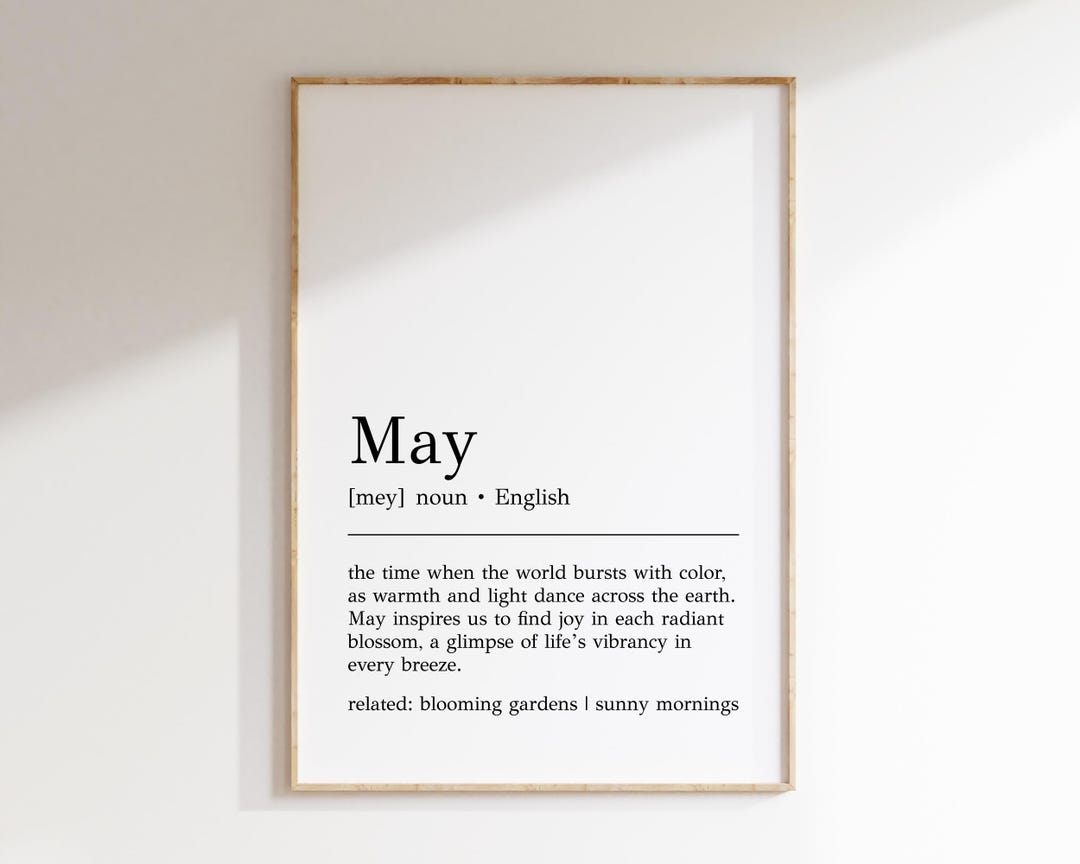 May Definition Print | Spring Decor | May Print | Spring Wall Art ...
