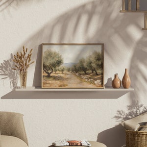 Italian Olive Trees Landscape Print | Landscape Oil Painting | Digital ...