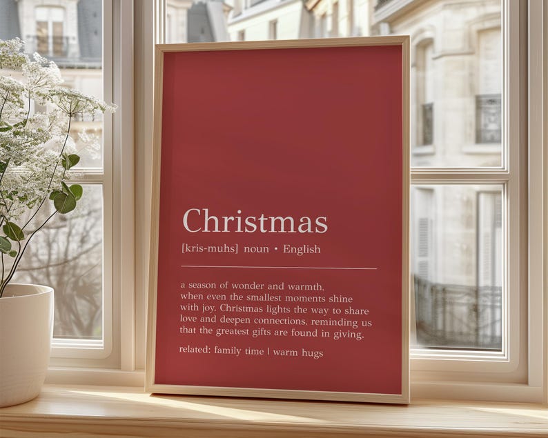Christmas Definition Print: Holiday Typography Art (digital Download ...