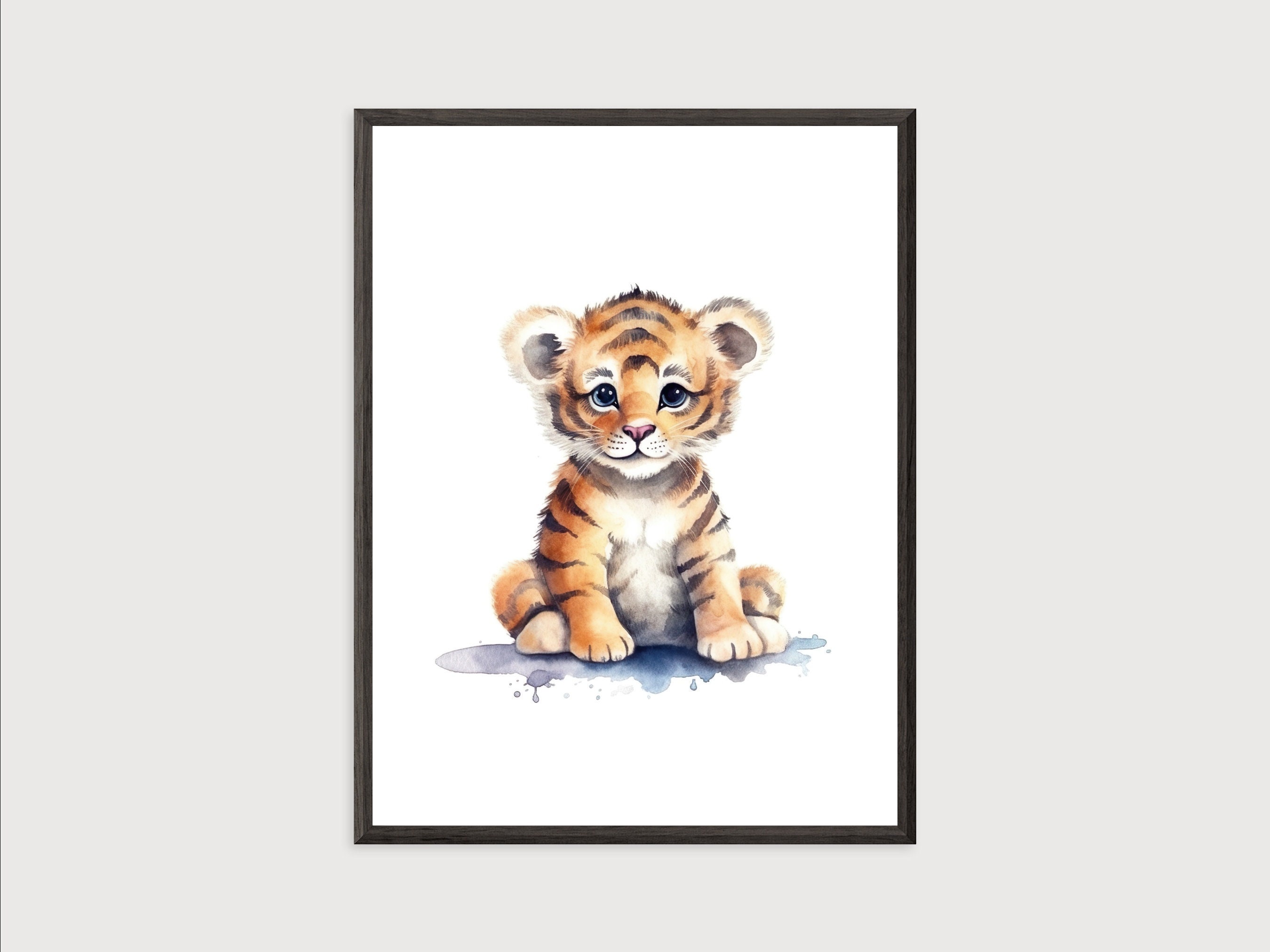 Baby Tiger Digital Print Watercolor Animal Print - Etsy