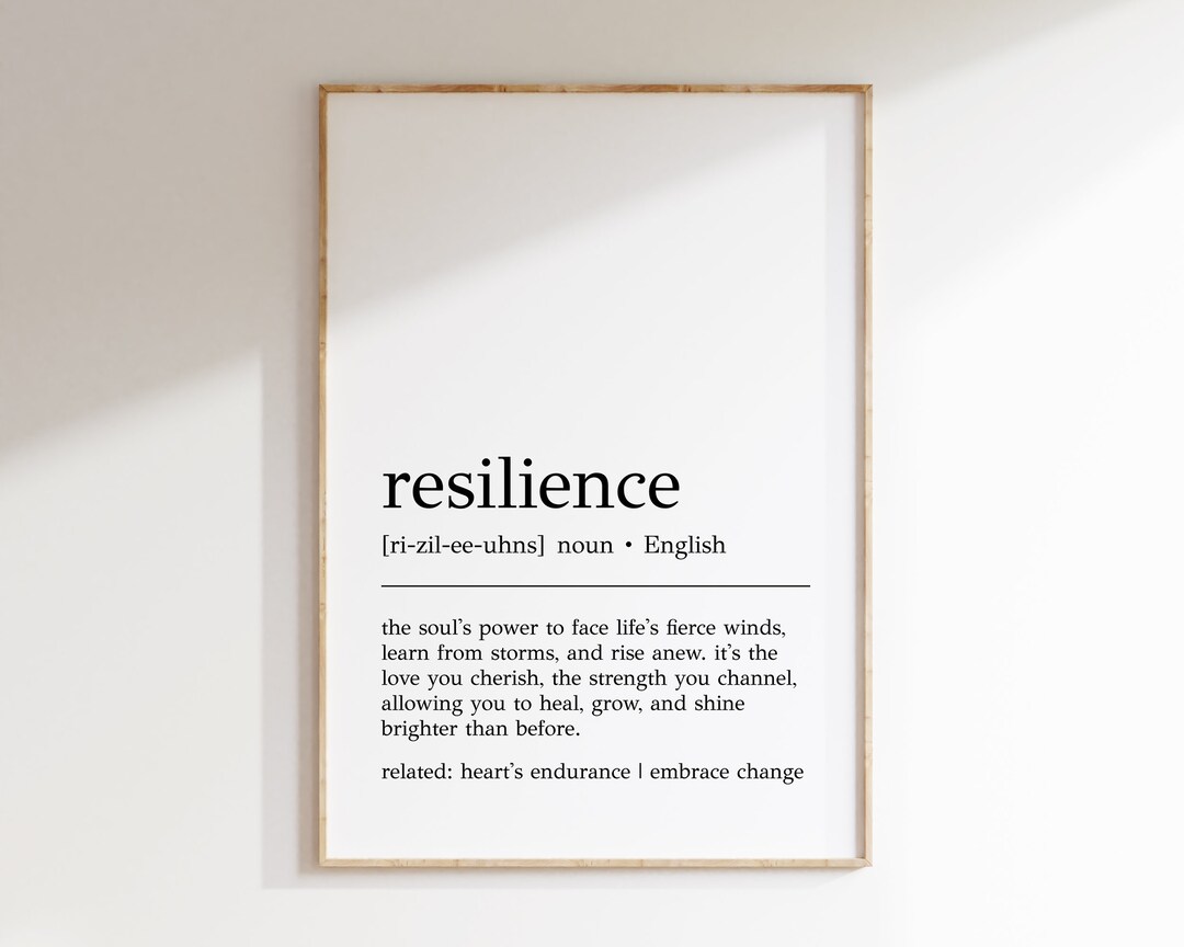 Resilience Definition Print Resilience Wall Art - Etsy