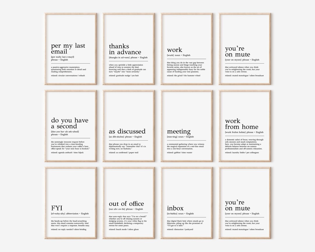 Office Wall Decor Set | 56 Printables | Funny Office Wall Art | Home ...