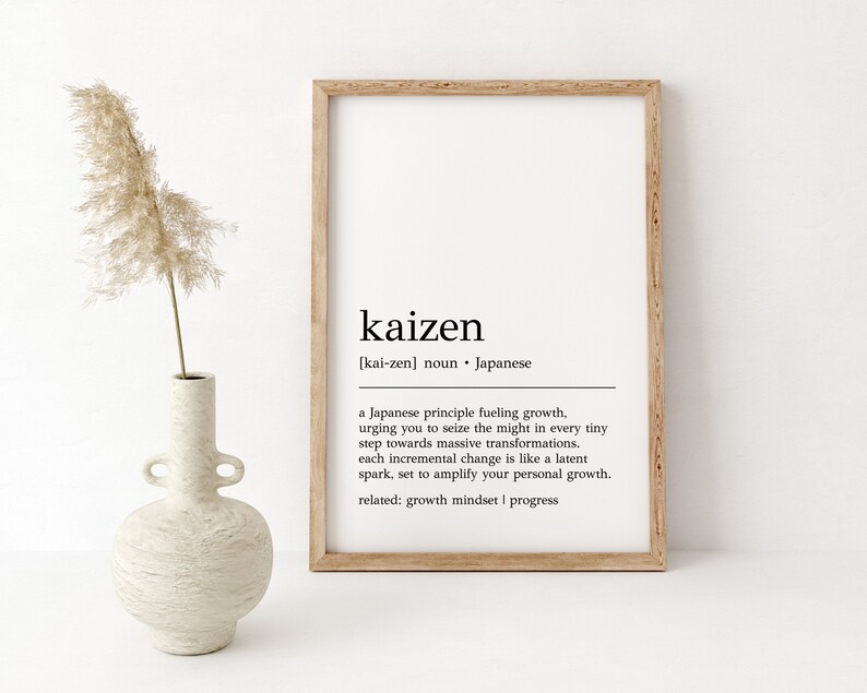 Ikigai and Kaizen Definition Prints: Japanese Wall Art (set of 2 ...