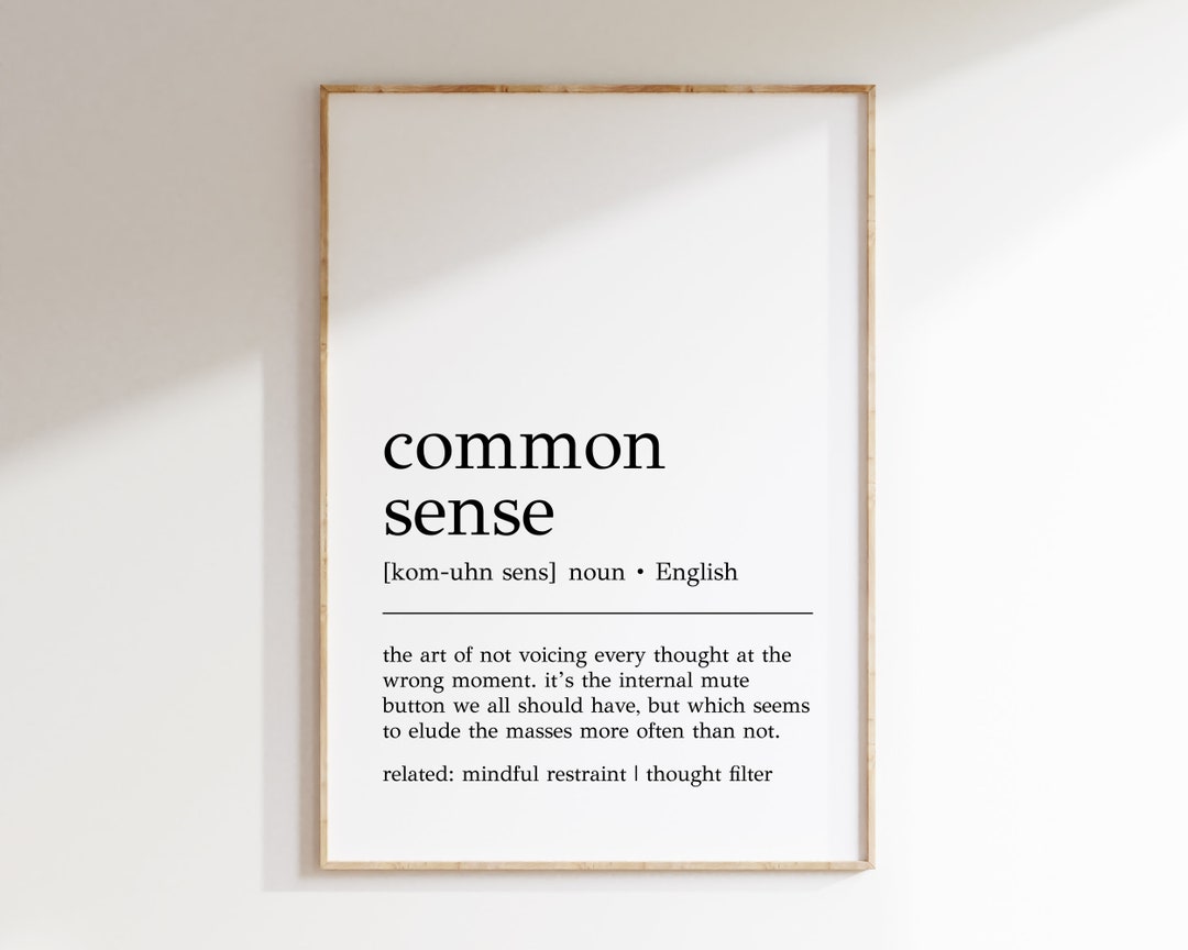 Common Sense Definition Print: Funny Office Wall Art (digital Print) - Etsy