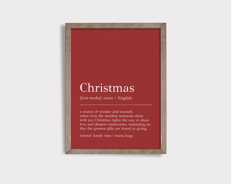Christmas Definition Print: Holiday Typography Art (digital Download ...
