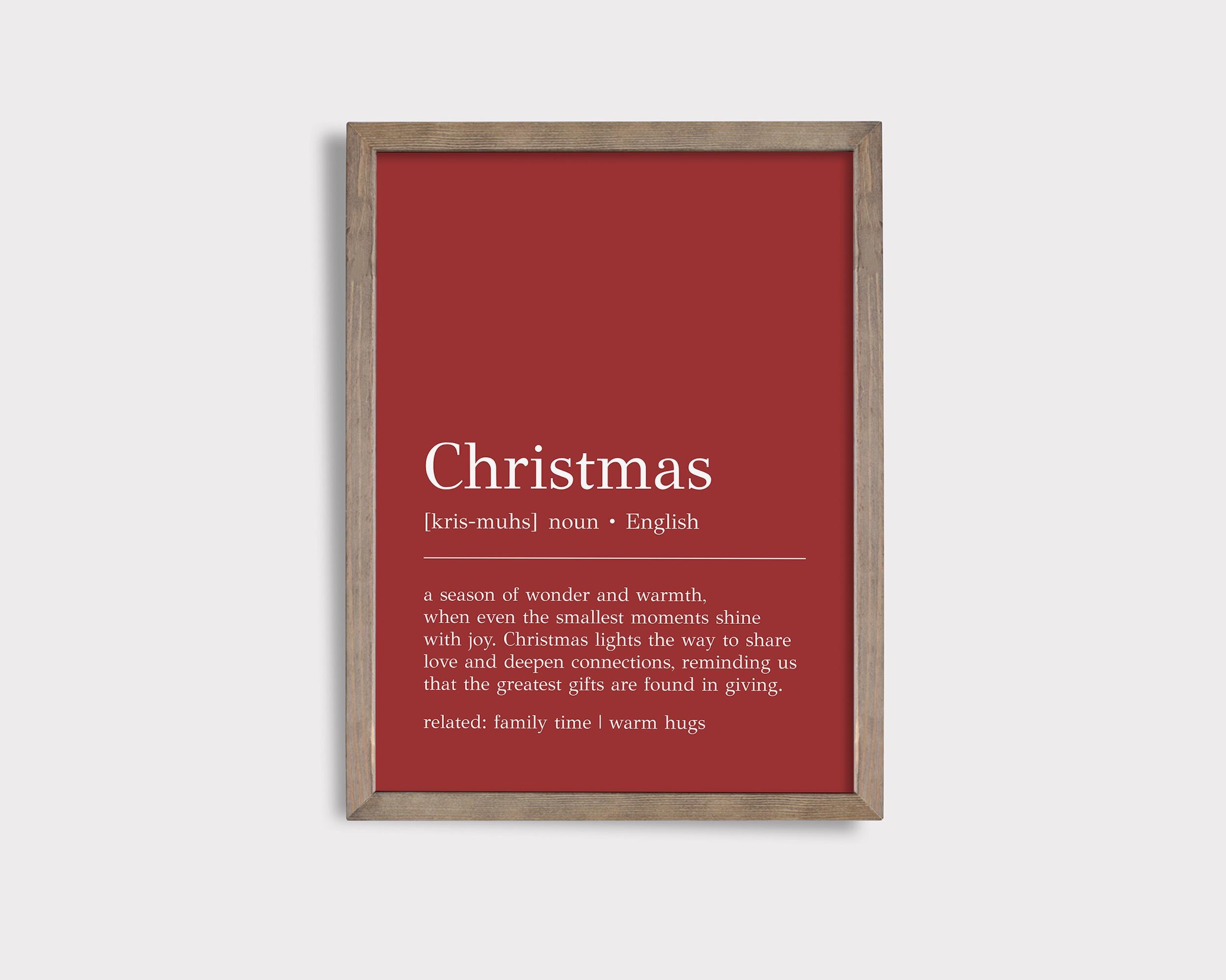 Christmas Definition Print: Holiday Typography Art (digital Download ...