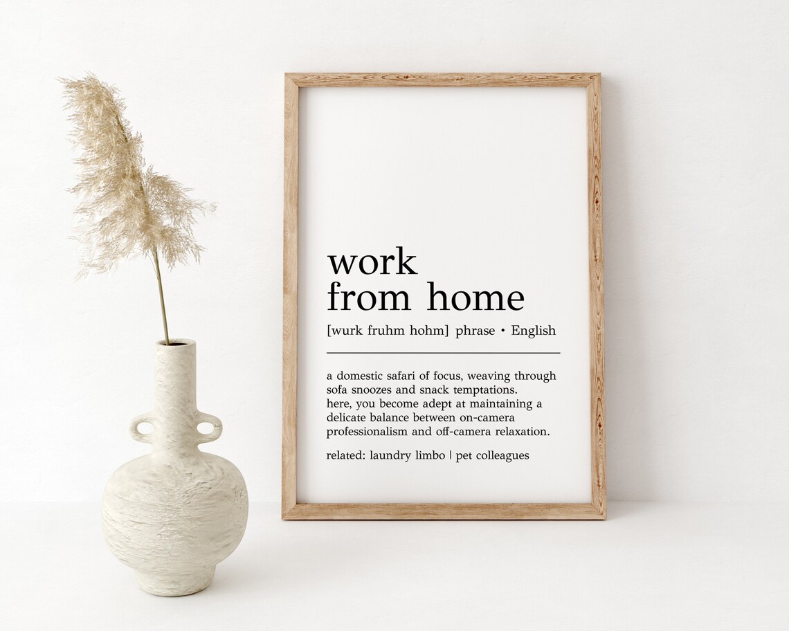 Work From Home Definition Print Funny Office Decor Work - Etsy