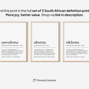 Sikhona Definition Print Zulu Wall Art South African Decor Dictionary ...