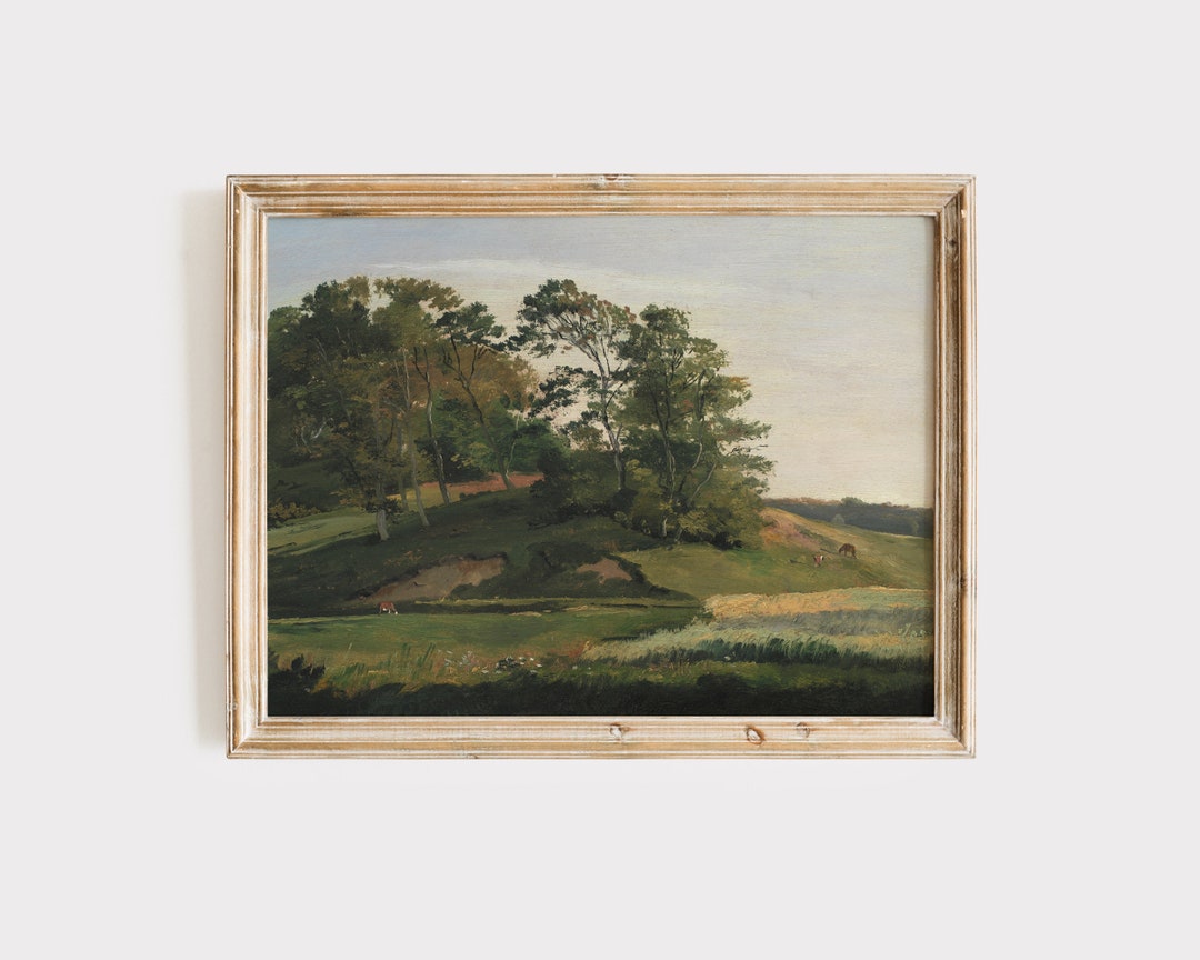Country Landscape Print Vintage Wall Decor Farmhouse Wall Art Landscape ...