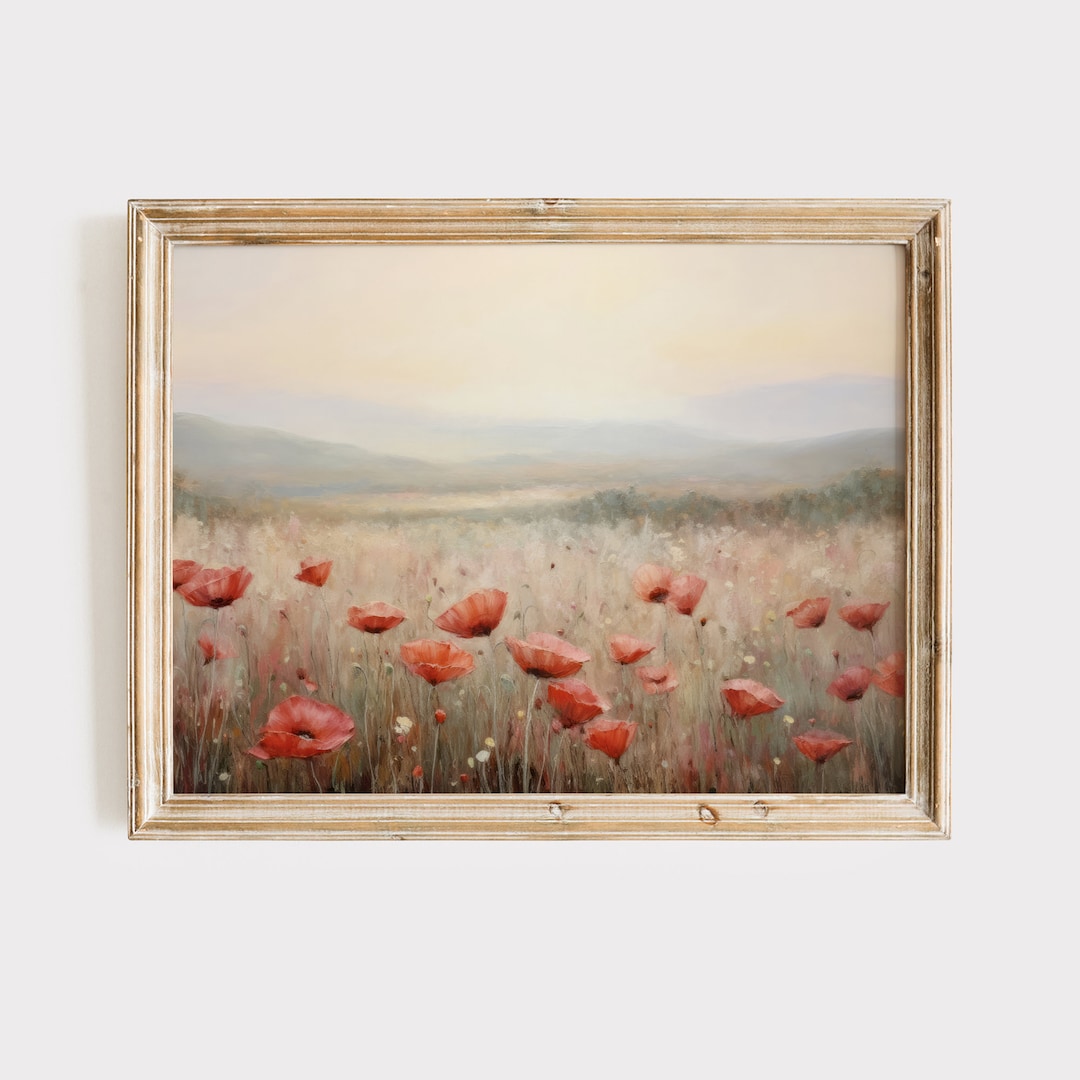 Poppy Field Print | Poppy Field Painting | French Country Decor ...
