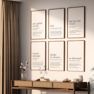 Funny Office Decor Set | Set of 6 | Office Wall Decor | Cubicle Decor ...