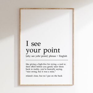 I See Your Point Definition Print: Funny Office Decor (digital Print ...