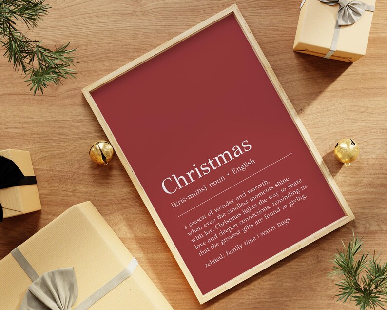 Christmas Definition Print: Holiday Typography Art (digital Download ...
