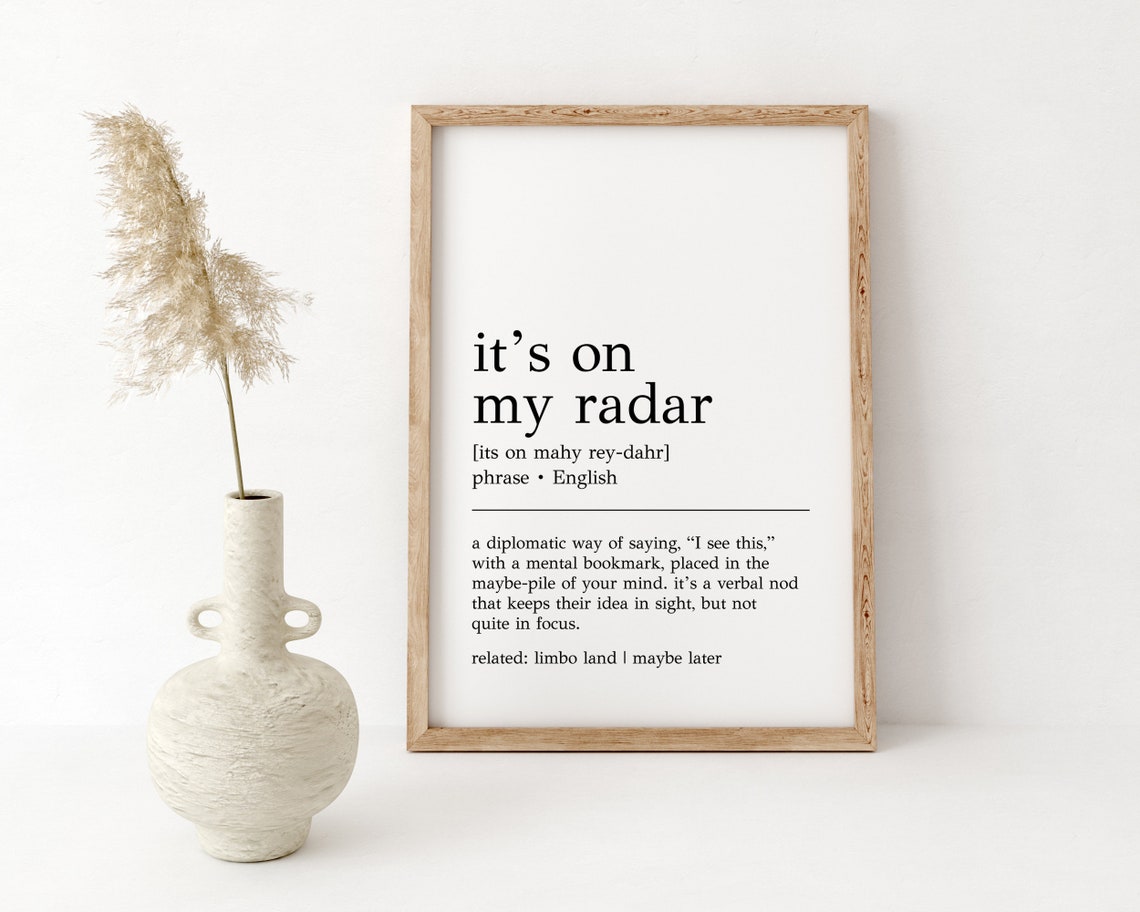 It's on My Radar Definition Print: Funny Office Decor (digital Print ...