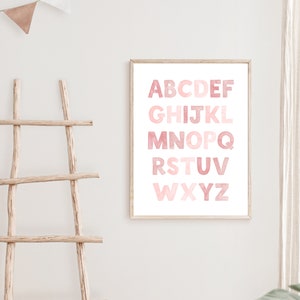 Pink Alphabet Print | Digital Print | Educational Poster | Alphabet ...