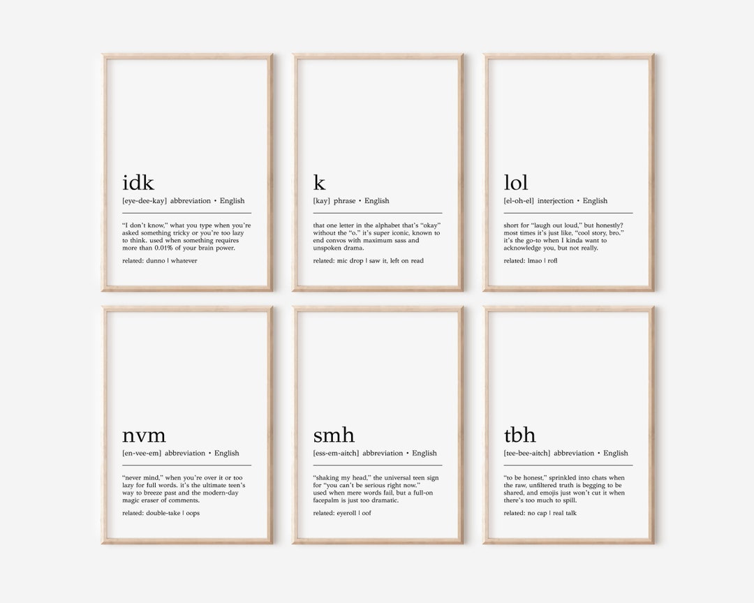 Funny Teenager Definition Prints | Set of 6 Prints | Funny Teenager ...