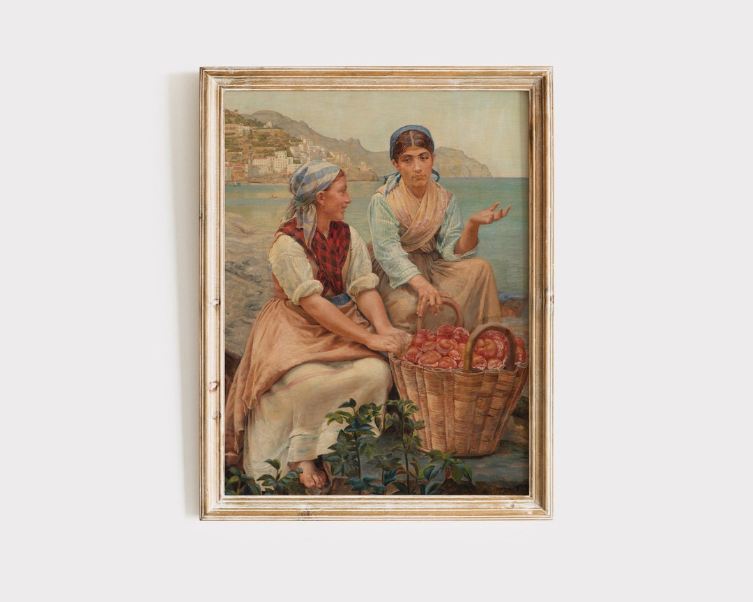 Italian Women Portrait Mediterranean Painting Vintage Italian Art Woman ...