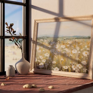 Daisy Field Print | Meadow Painting | Digital Print | Daisy Field Art ...