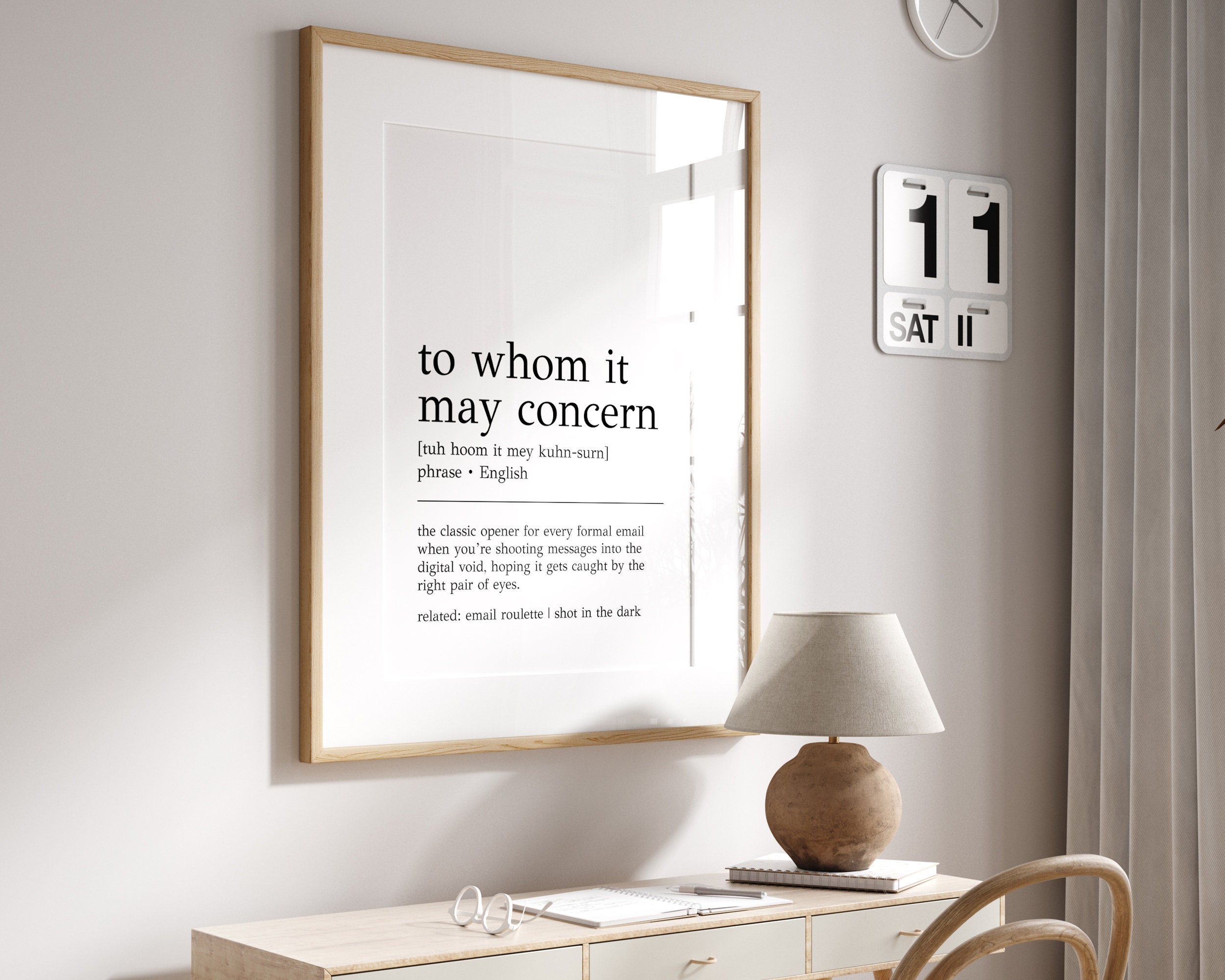 To Whom It May Concern Definition Print Funny Office Decor - Etsy