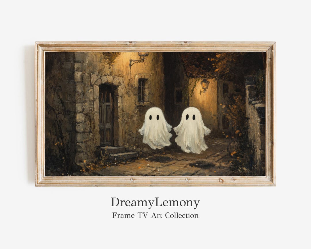 Halloween Ghost Frame TV Art: Spooky French Town (digital Download) - Etsy